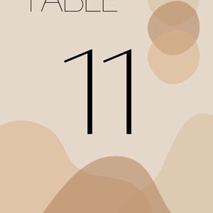 Desert Mountains Boho Printable Table Numbers, Neutral Minimalist ...