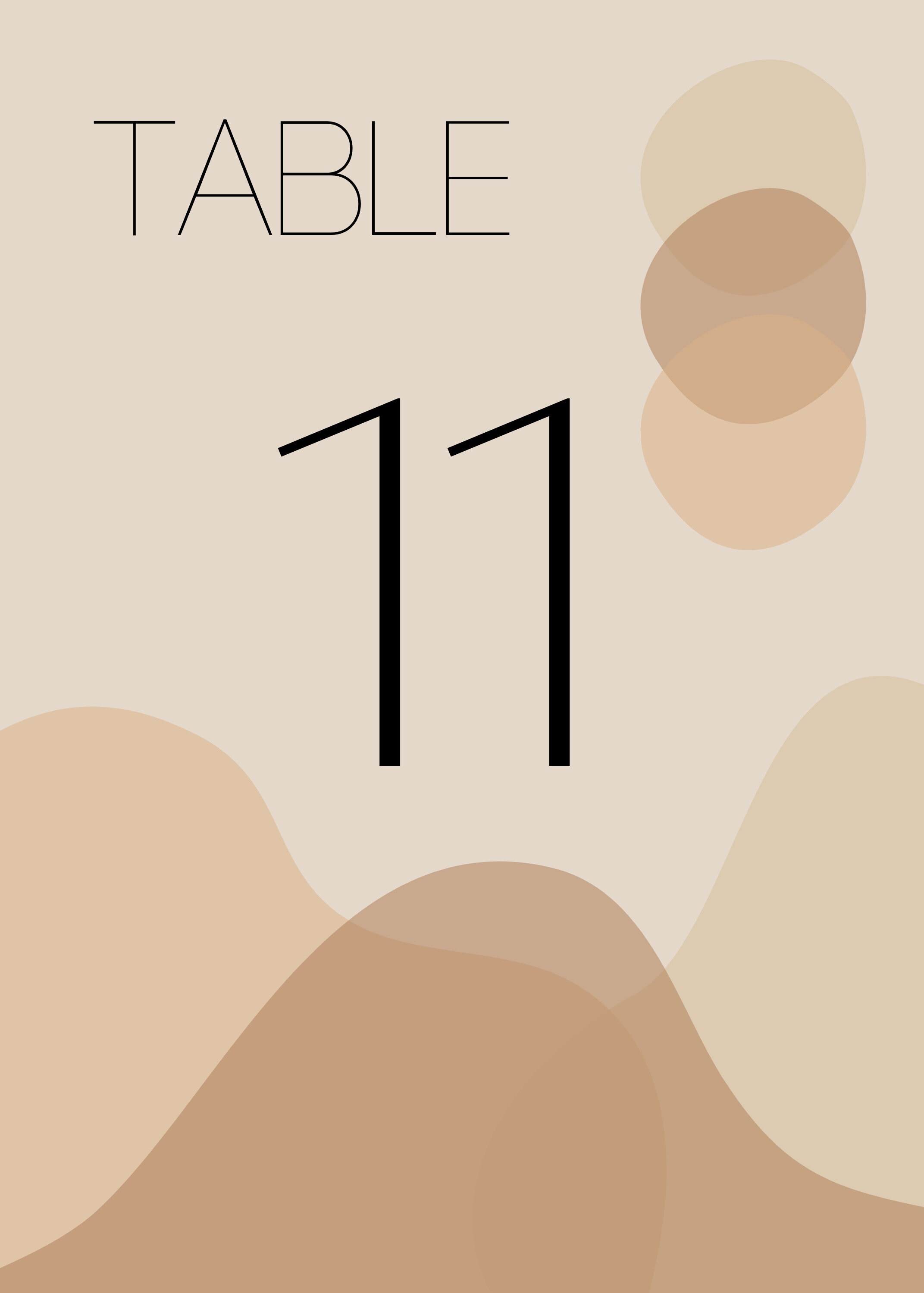 Desert Mountains Boho Printable Table Numbers, Neutral Minimalist ...