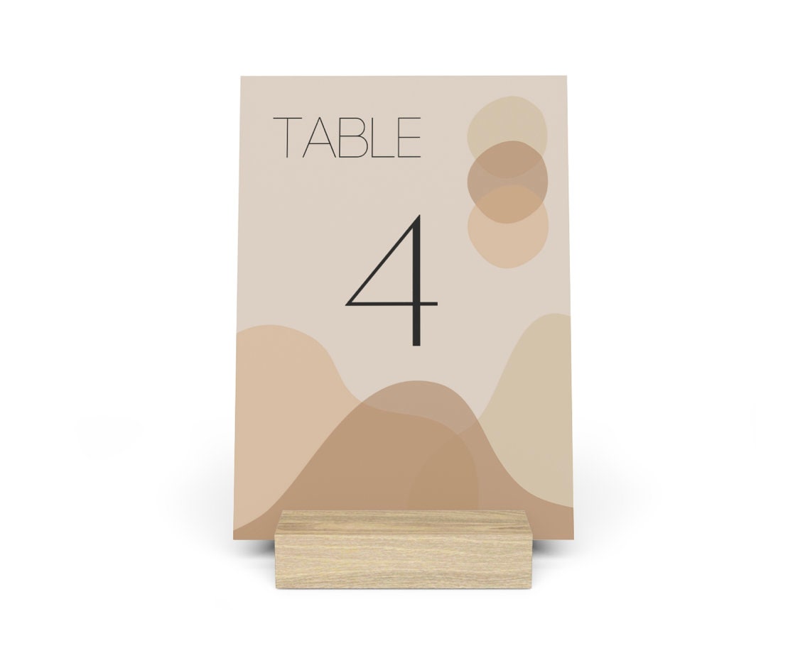 Desert Mountains Boho Printable Table Numbers, Neutral Minimalist ...
