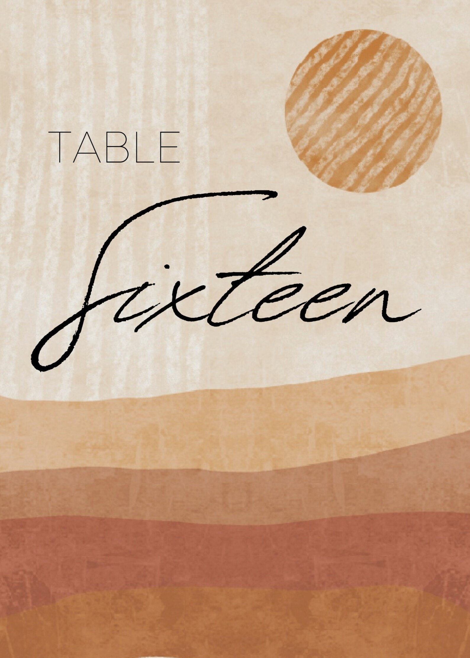 Desert Terracotta Boho Printable Table Numbers, Rust Minimalist ...