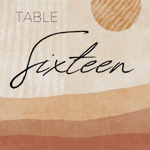 Desert Terracotta Boho Printable Table Numbers, Rust Minimalist ...