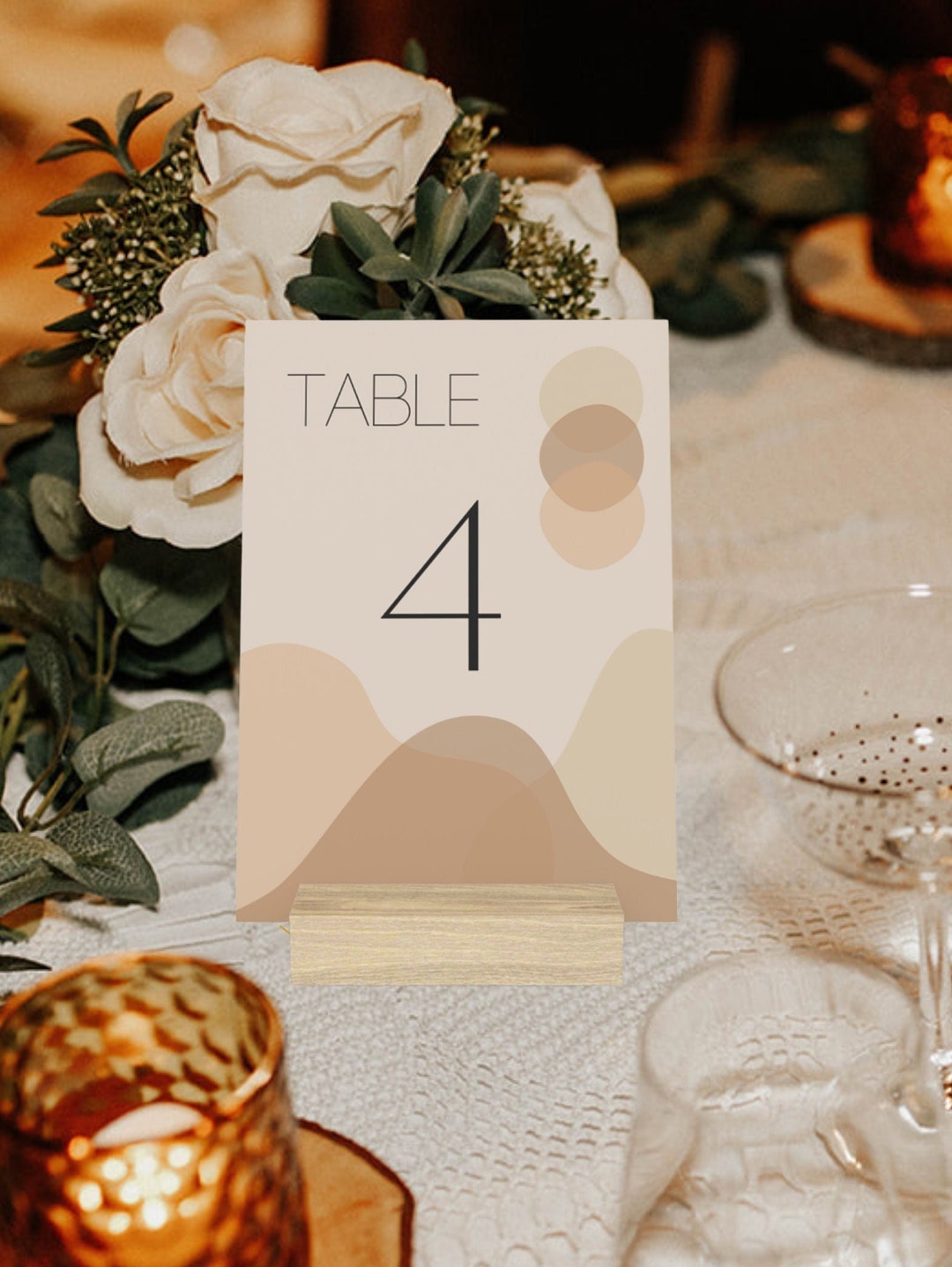Desert Mountains Boho Printable Table Numbers, Neutral Minimalist ...