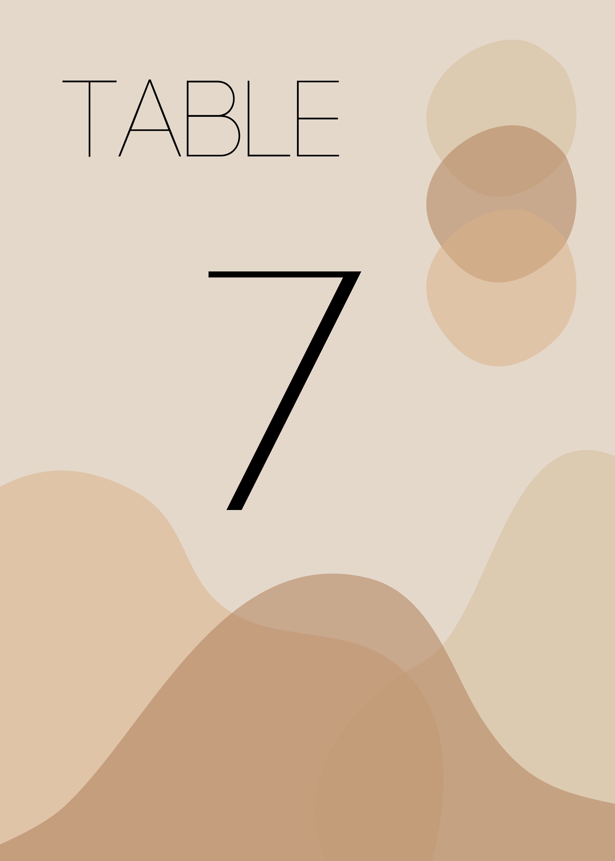 Desert Mountains Boho Printable Table Numbers, Neutral Minimalist ...
