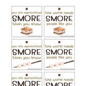 Smores Variety Gift Tags: Instant Download - Etsy