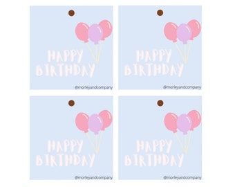 Rainbow Happy Birthday Gift Tags: Instant Download - Etsy