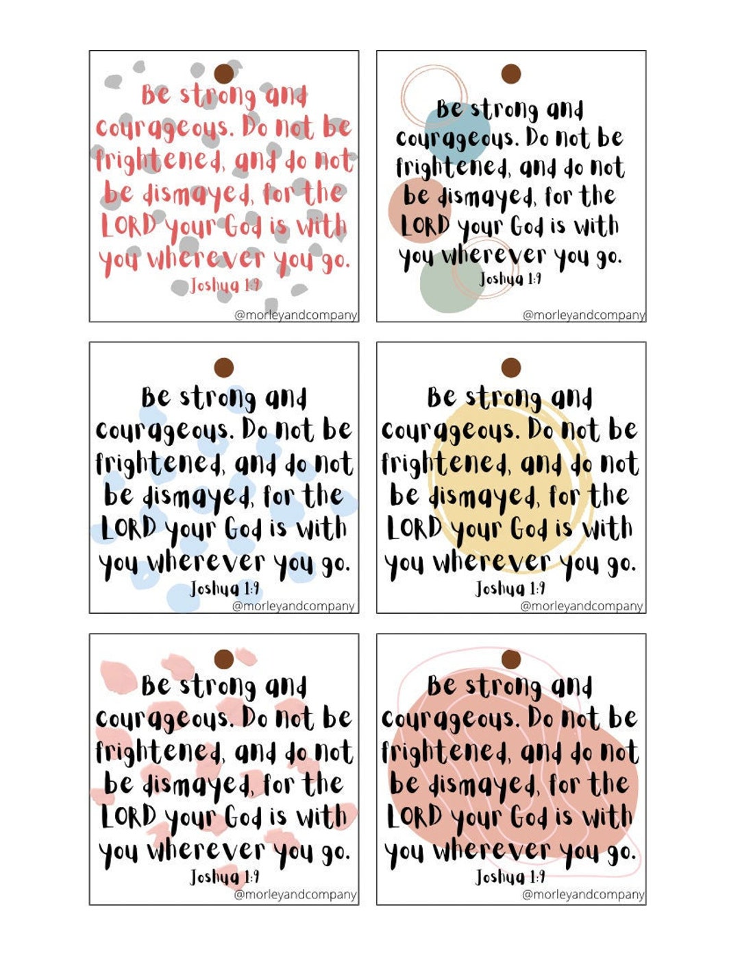 Be Strong Gift Tags: Instant Download - Etsy