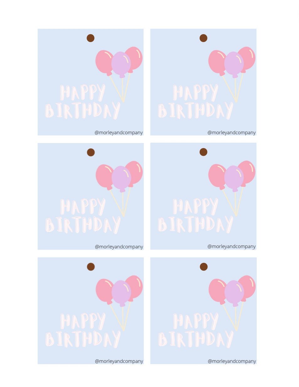 Happy Birthday Balloon Tags: Instant Download - Etsy