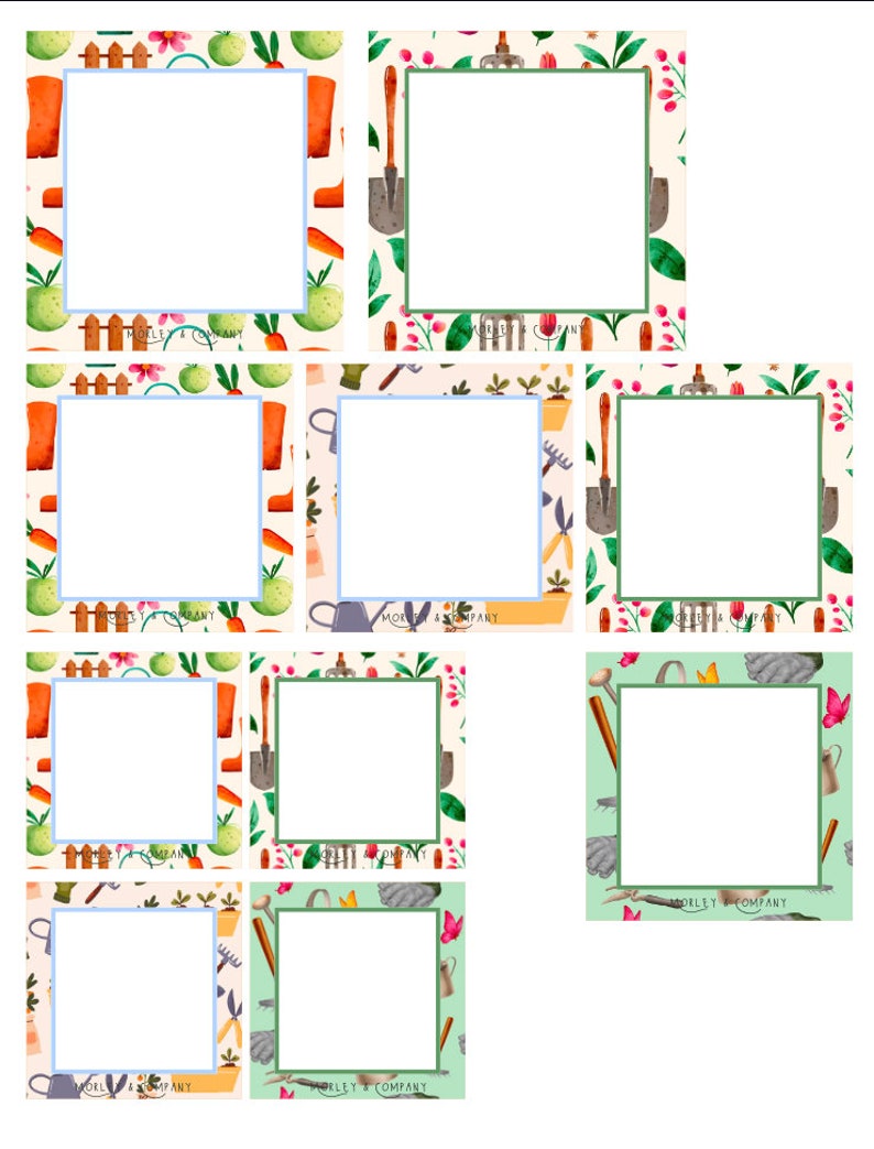 Garden Border Gift Tags: Instant Download - Etsy