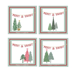 Merry & Bright Christmas Gift Tags: Instant Download - Etsy