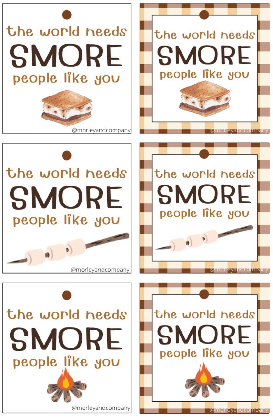 The World Needs Smore Variety Gift Tags: Instant Download - Etsy