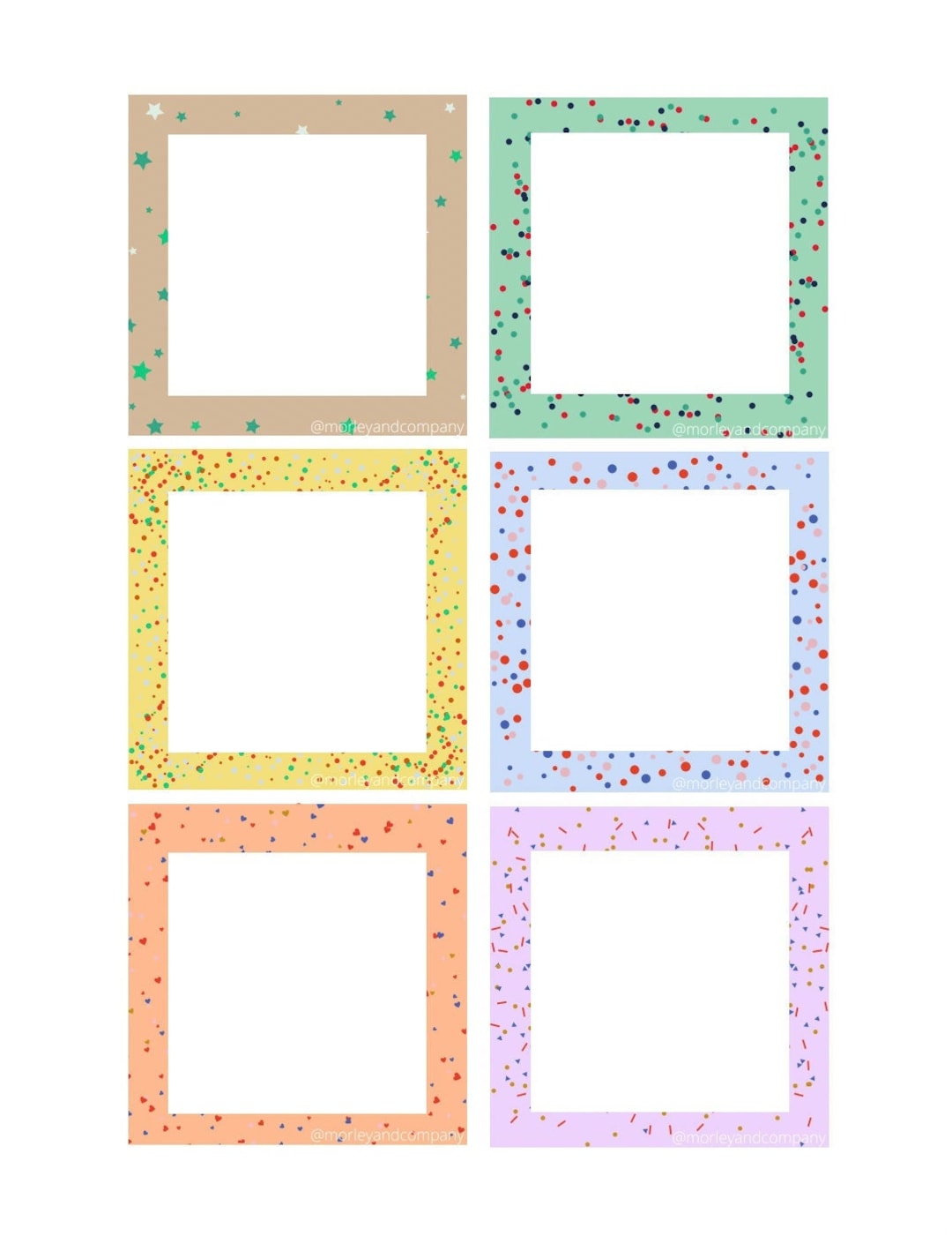 Blank Confetti 2 Cards: Instant Download - Etsy