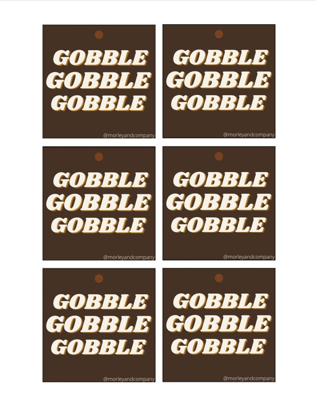 Gobble Gift Tags: Instant Download - Etsy