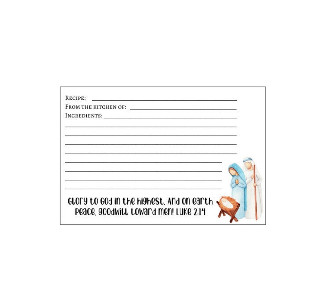 Nativity Recipe Cards: Instant Download - Etsy
