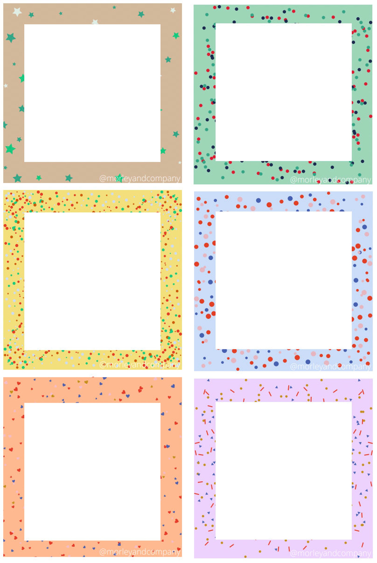 Blank Confetti 2 Cards: Instant Download - Etsy