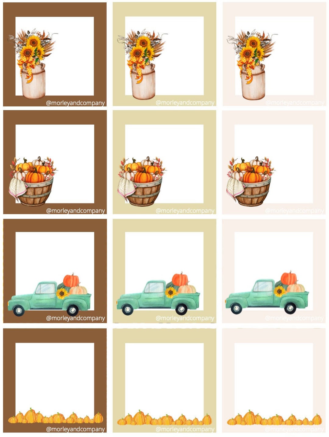 Fall Sunflower Variety Gift Tags: Instant Download - Etsy