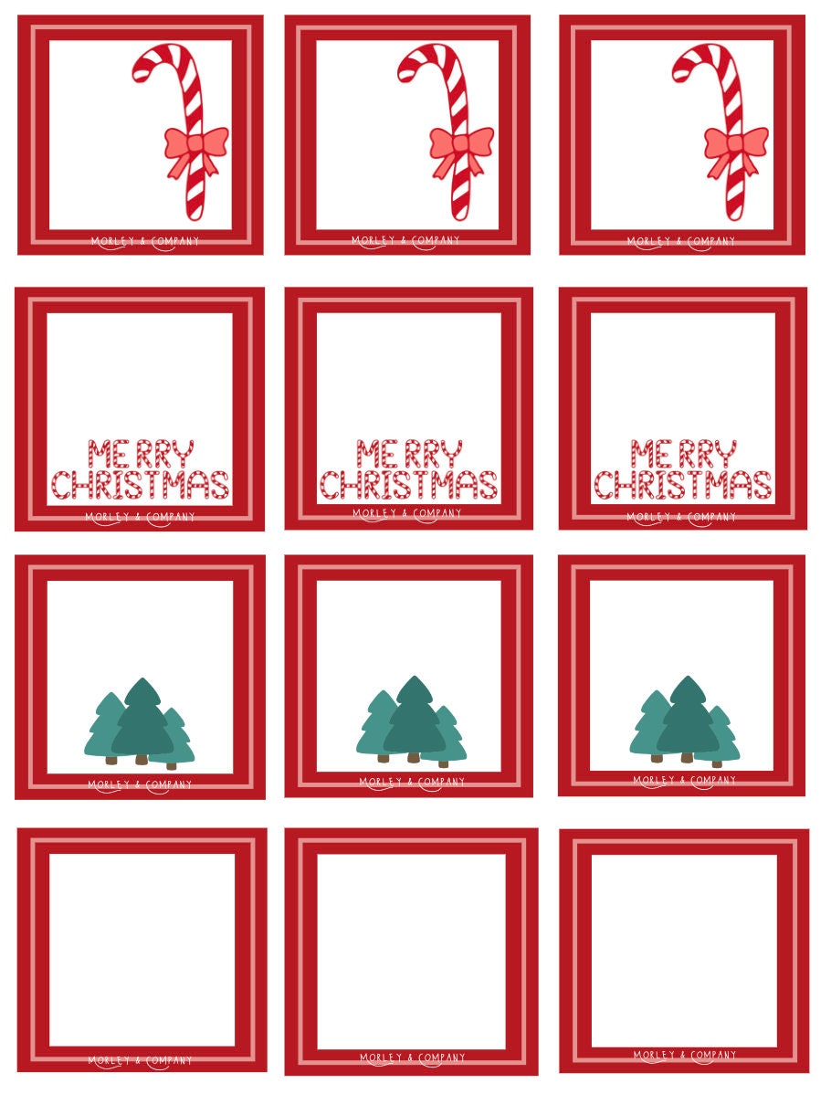 Red Christmas Gift Tags: Instant Download - Etsy