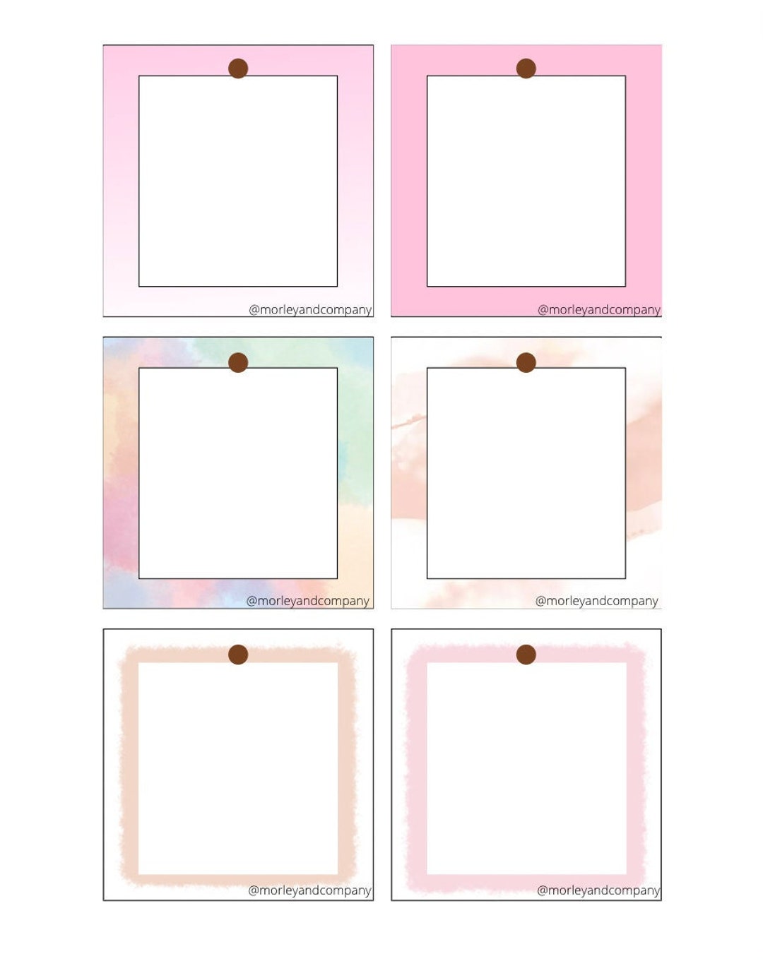 Pink Border Variety Gift Tags: Instant Download - Etsy