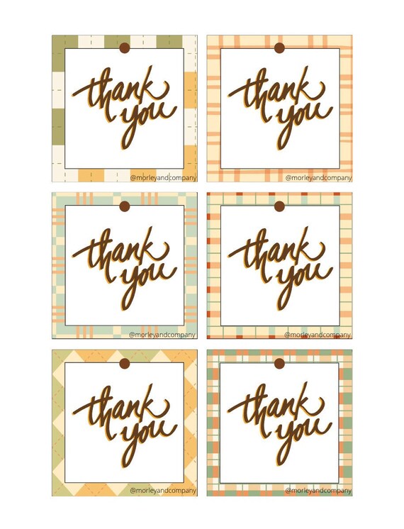Thank You Fall Variety Gift Tags: Instant Download - Etsy