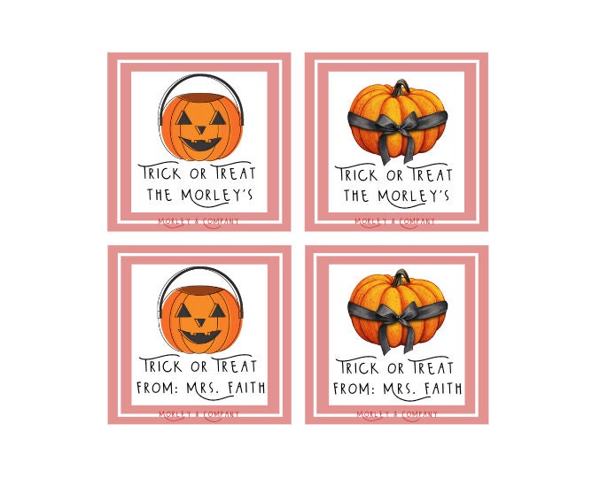 Customizable Halloween Trick or Treat Gift Tags: Instant Download - Etsy