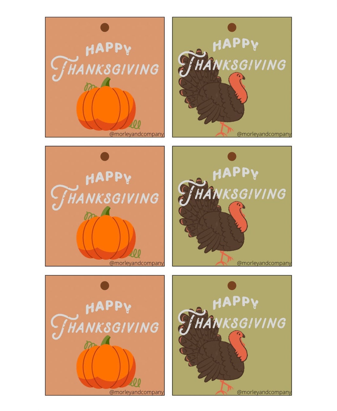 Happy Thanksgiving Gift Tags: Instant Download - Etsy