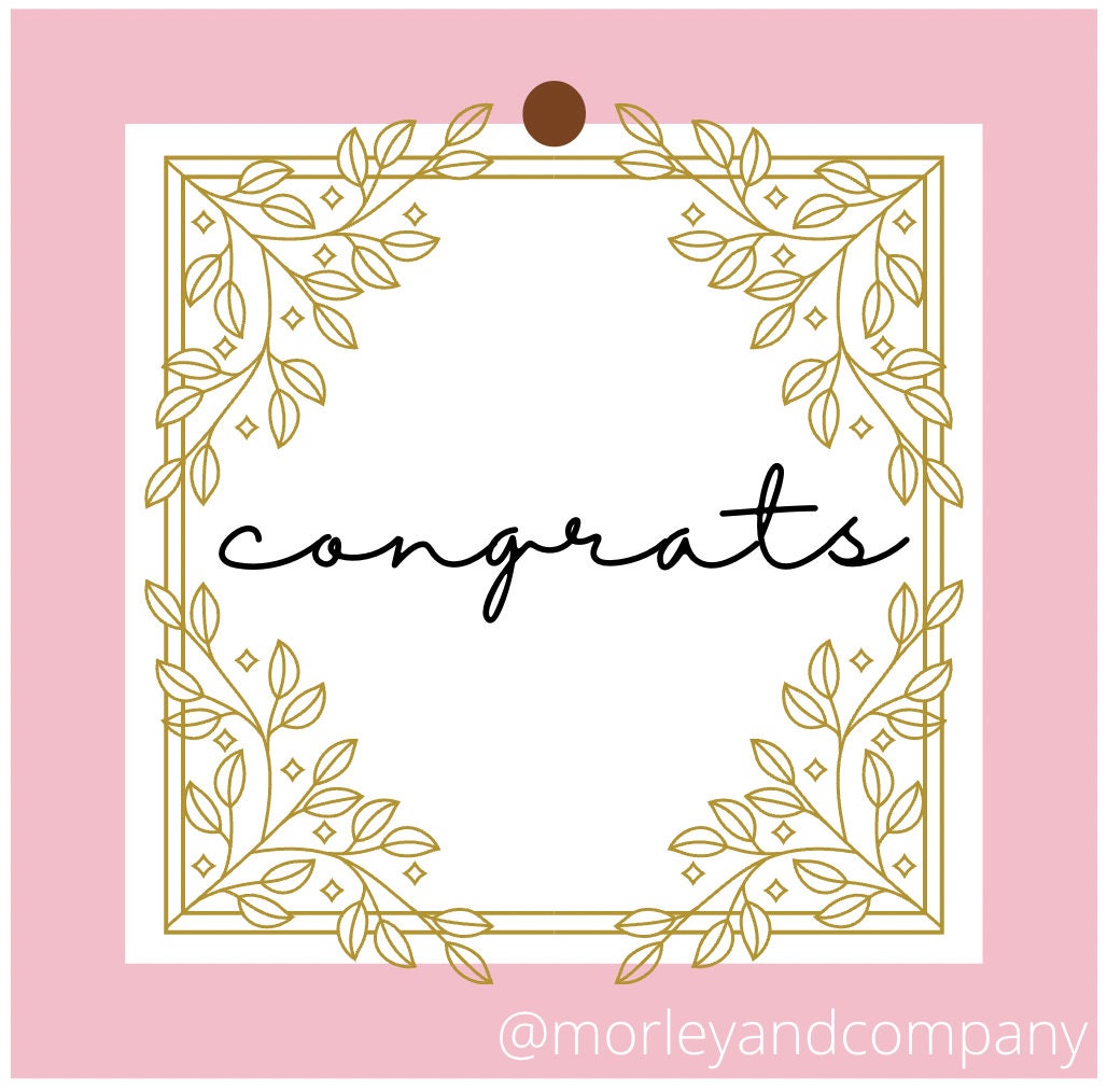 Congrats Elegant Pastel Gift Tags 2: Instant Download - Etsy