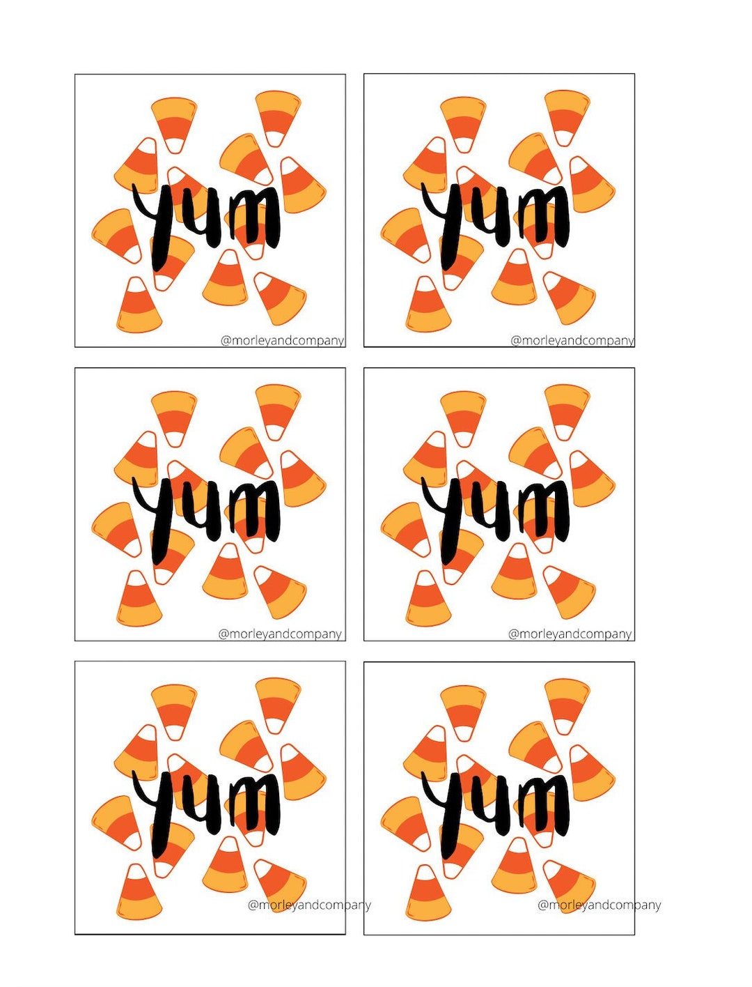 Candy Corn Cards: Instant Download - Etsy