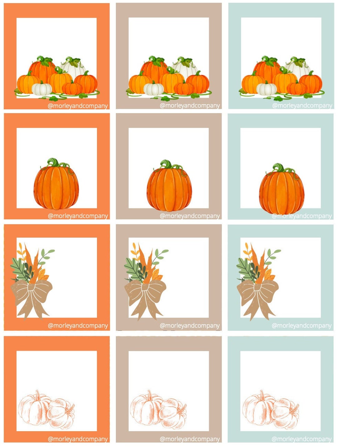 Pumpkins Variety Gift Tags: Instant Download - Etsy