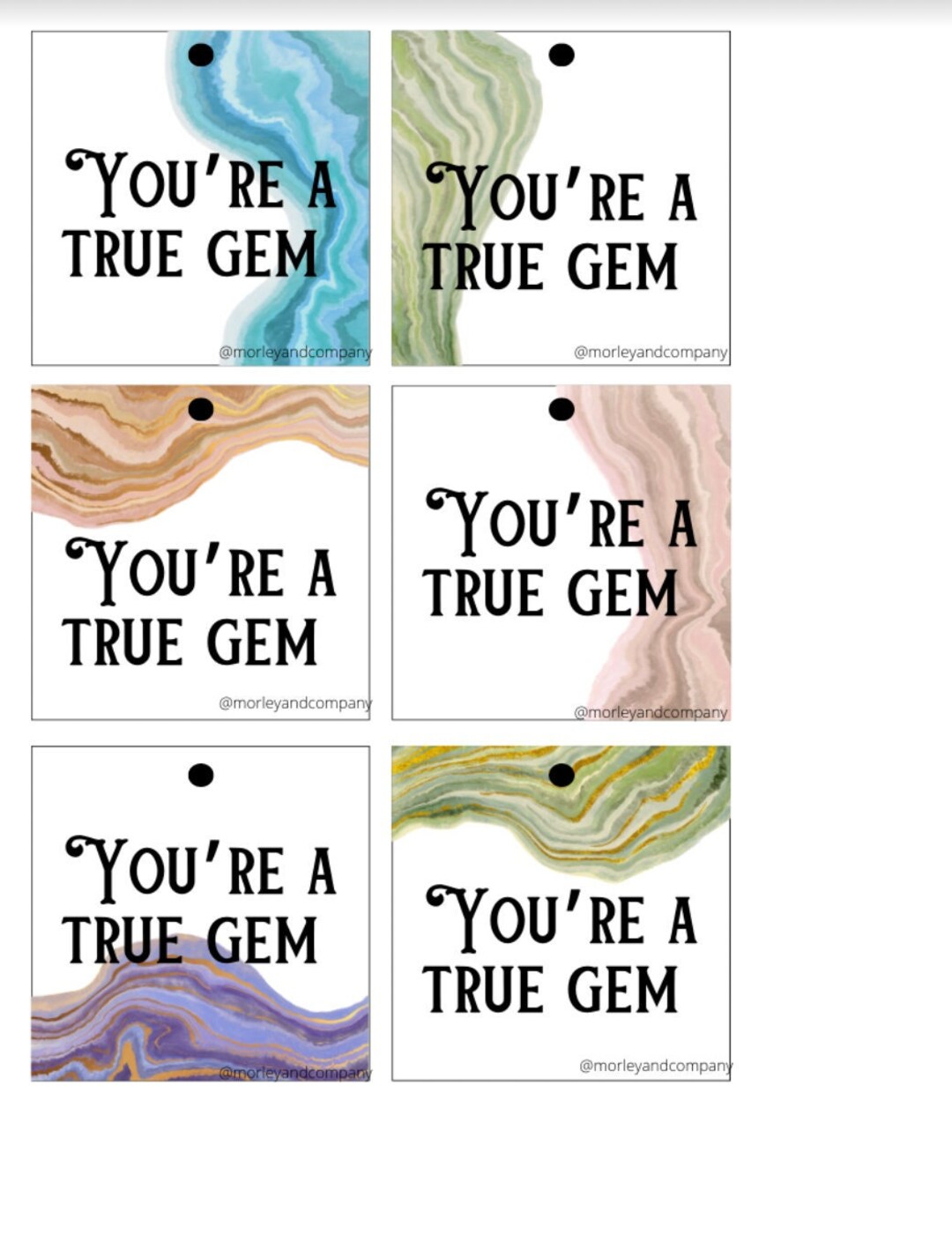 You're a True Gem Gift Tags: Instant Download - Etsy