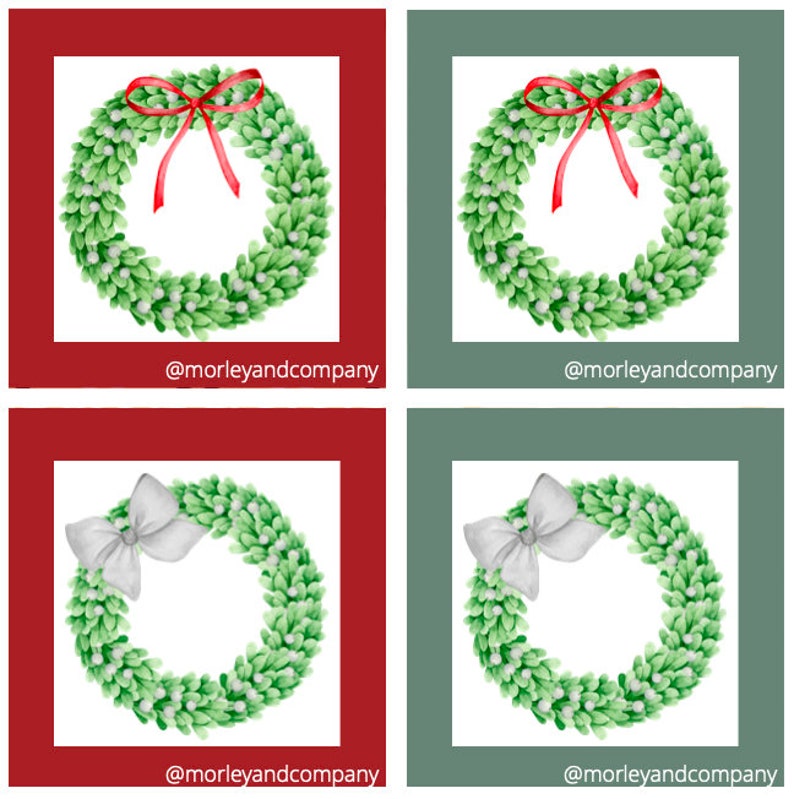 Wreaths Variety Gift Tags: Instant Download - Etsy