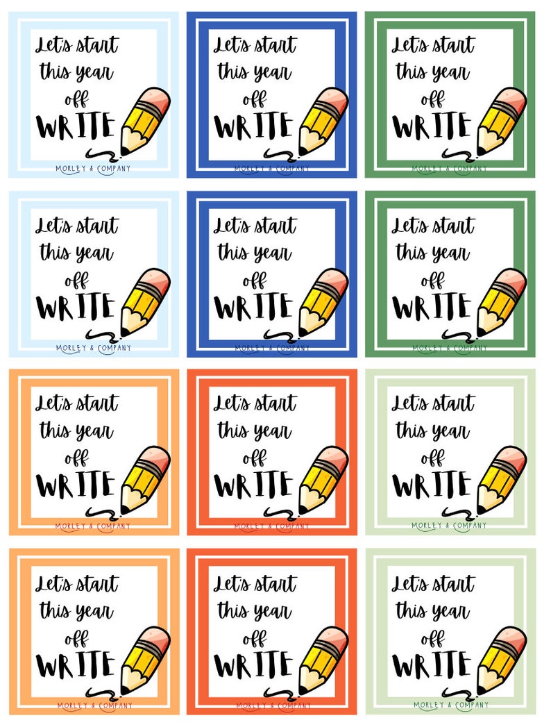 Let's Start This Year off Write Gift Tags: Instant Download - Etsy