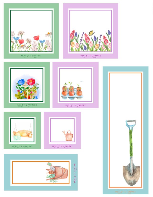 Garden Graphics Gift Tags: Instant Download - Etsy