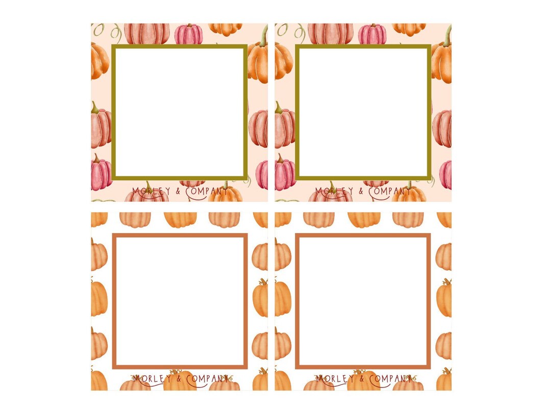 Classic Pumpkin Border Gift Tags: Instant Download - Etsy