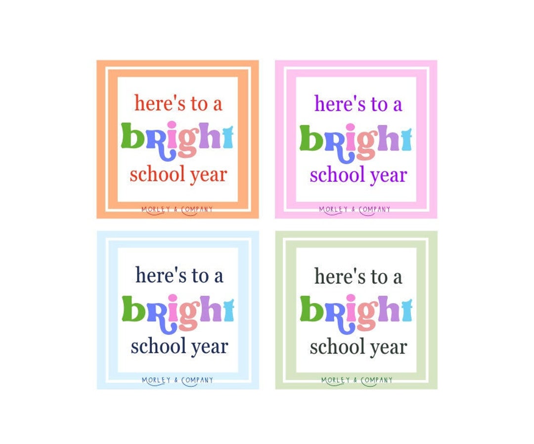 Here's to a Bright School Year Gift Tags: Instant Download - Etsy