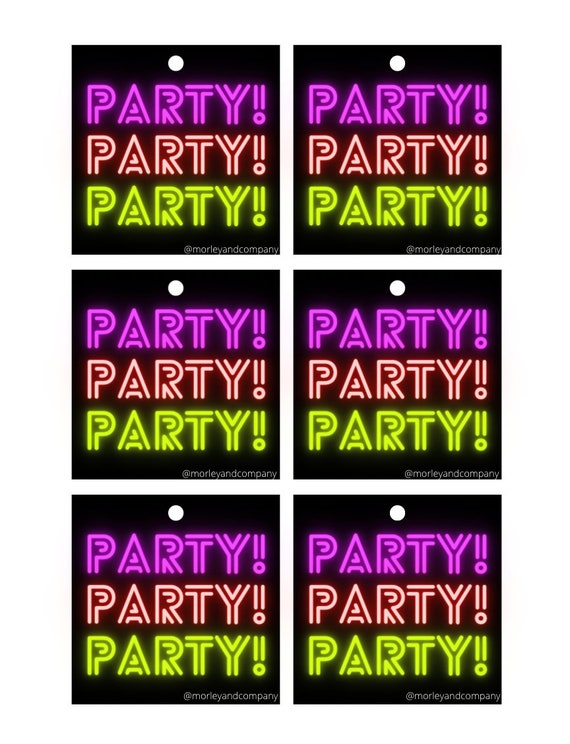 Party Gift Tags: Instant Download - Etsy