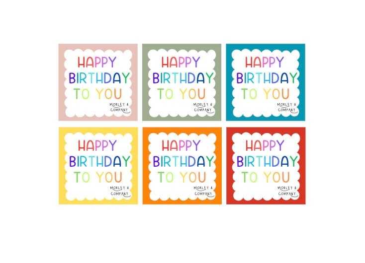 Rainbow Happy Birthday Gift Tags: Instant Download - Etsy