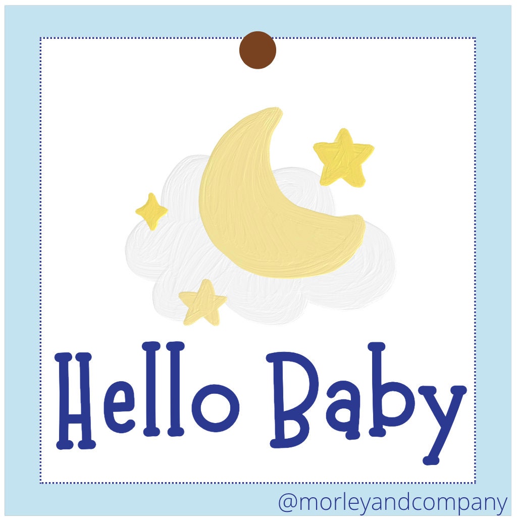 Hello Baby Border Gift Tags: Instant Download - Etsy