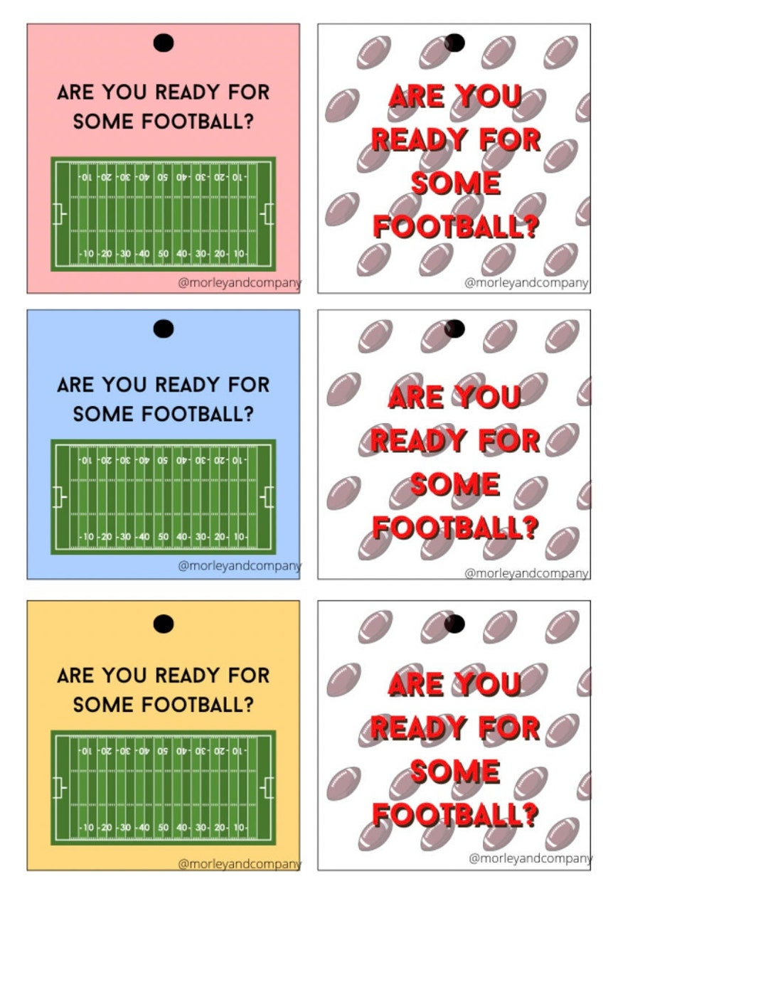 Are You Ready for Some Football? Gift Tags: Instant Download - Etsy