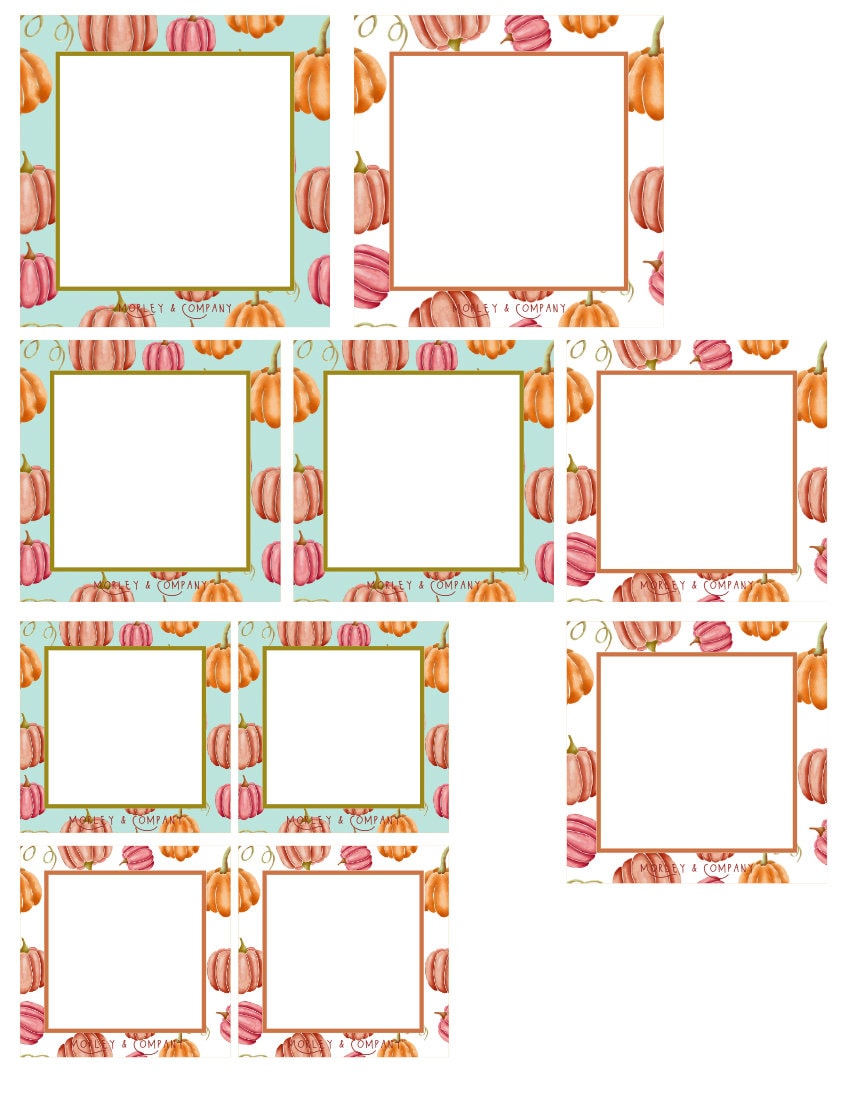 Colorful Pumpkin Border Gift Tags: Instant Download - Etsy