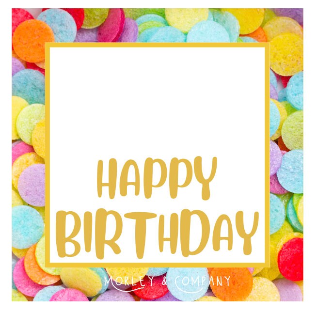 Happy Birthday Confetti Border Gift Tags: Instant Download - Etsy