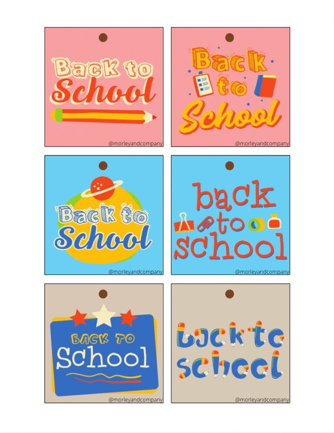 Back to School Gift Tags: Instant Download - Etsy