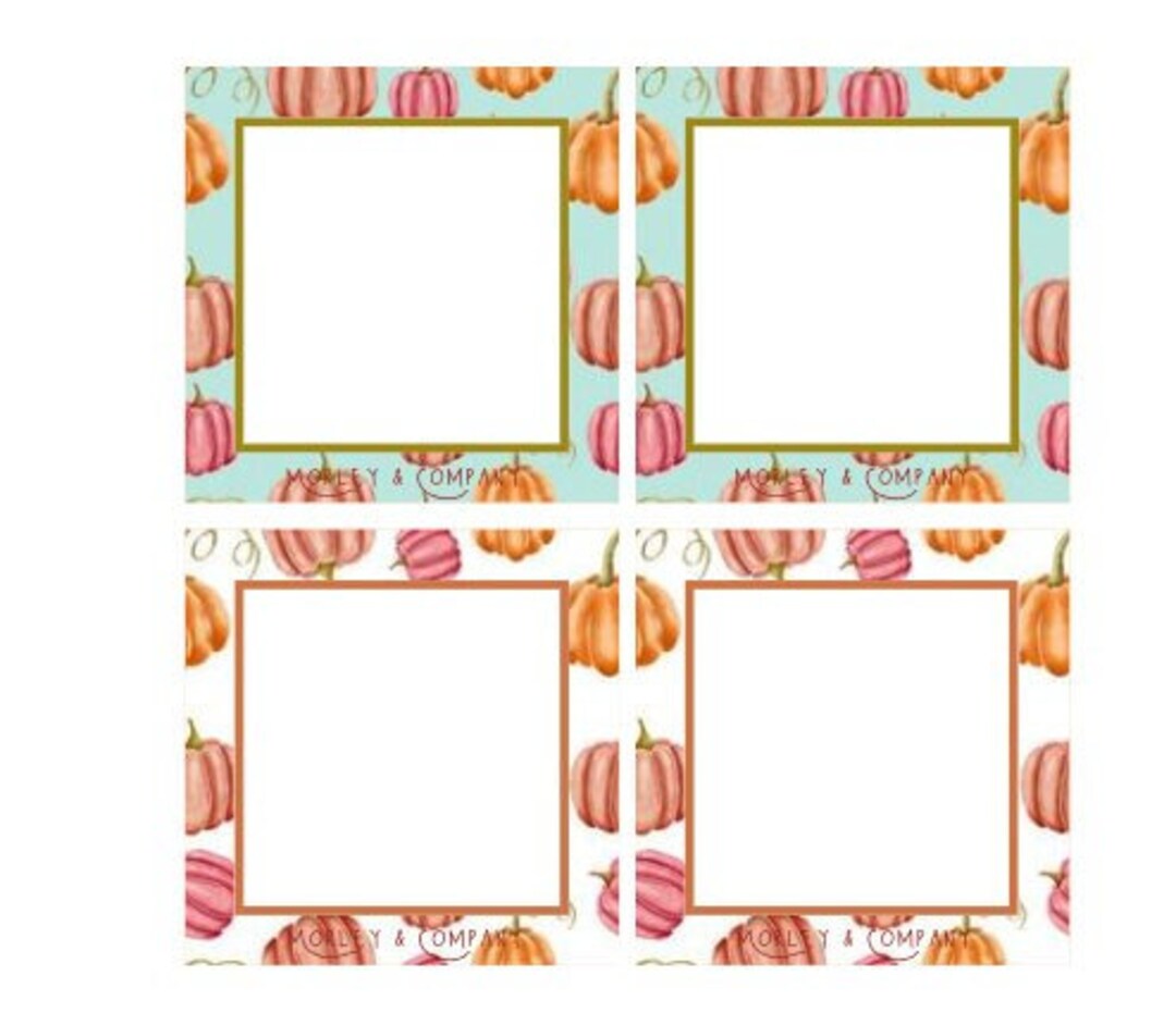 Colorful Pumpkin Border Gift Tags: Instant Download - Etsy