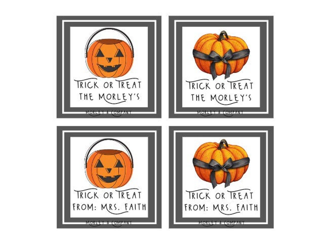 Customizable Halloween Trick or Treat Gift Tags: Instant Download - Etsy