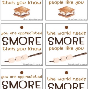 Smores Variety Gift Tags: Instant Download - Etsy
