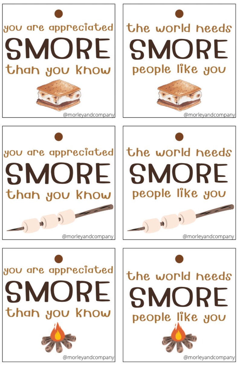 Smores Variety Gift Tags: Instant Download - Etsy