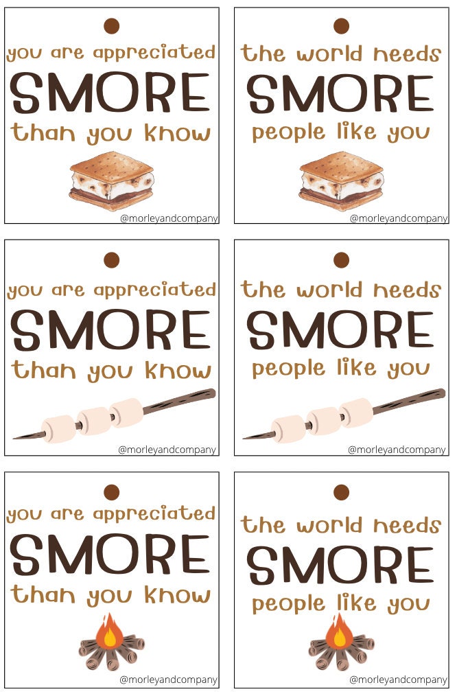 Smores Variety Gift Tags: Instant Download - Etsy