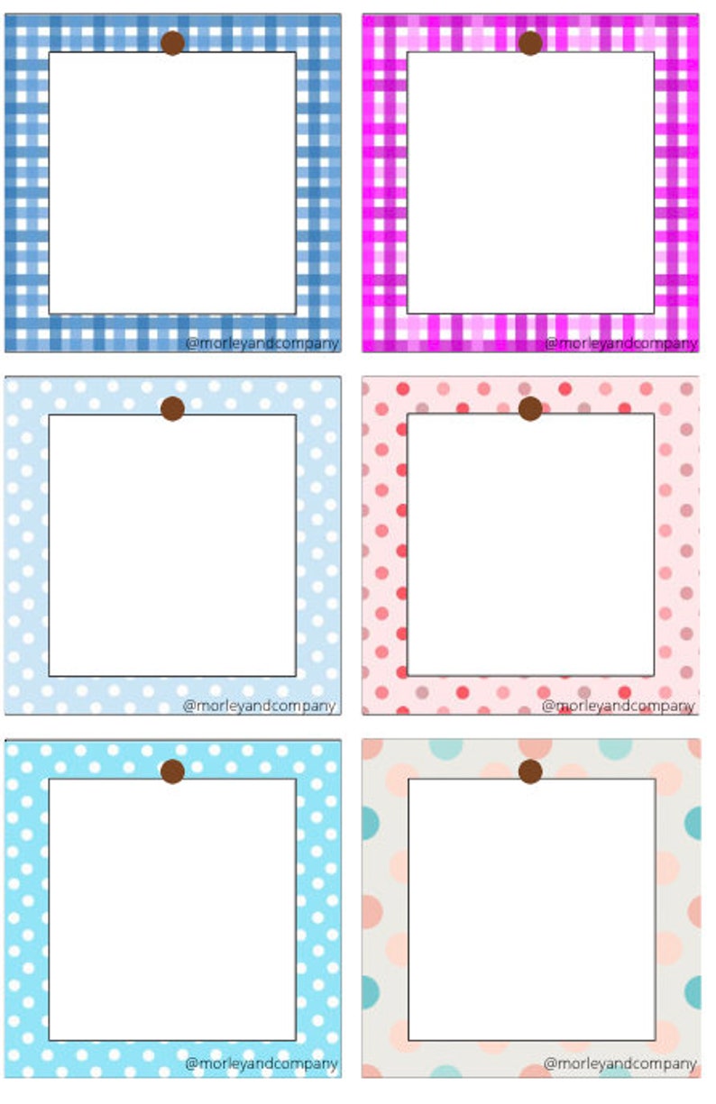 Pink and Blue Border Variety Gift Tags: Instant Download - Etsy