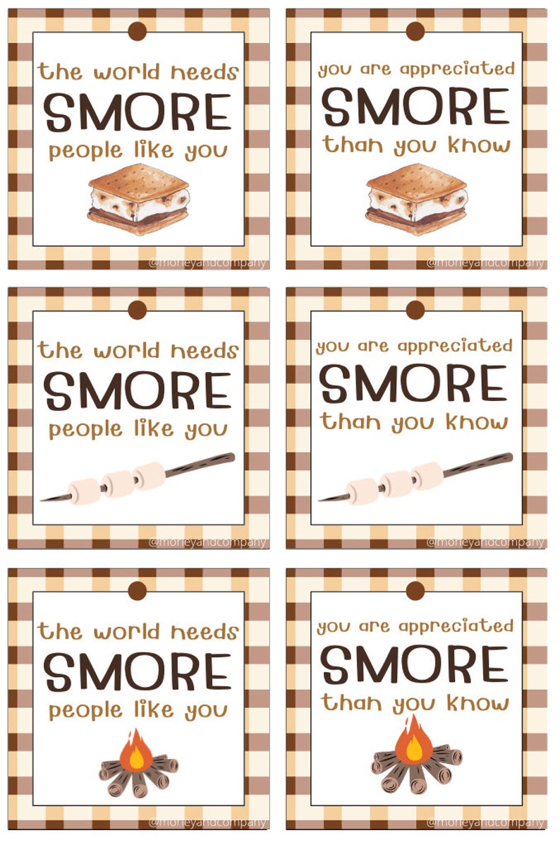 Smores Background Variety Gift Tags: Instant Download - Etsy