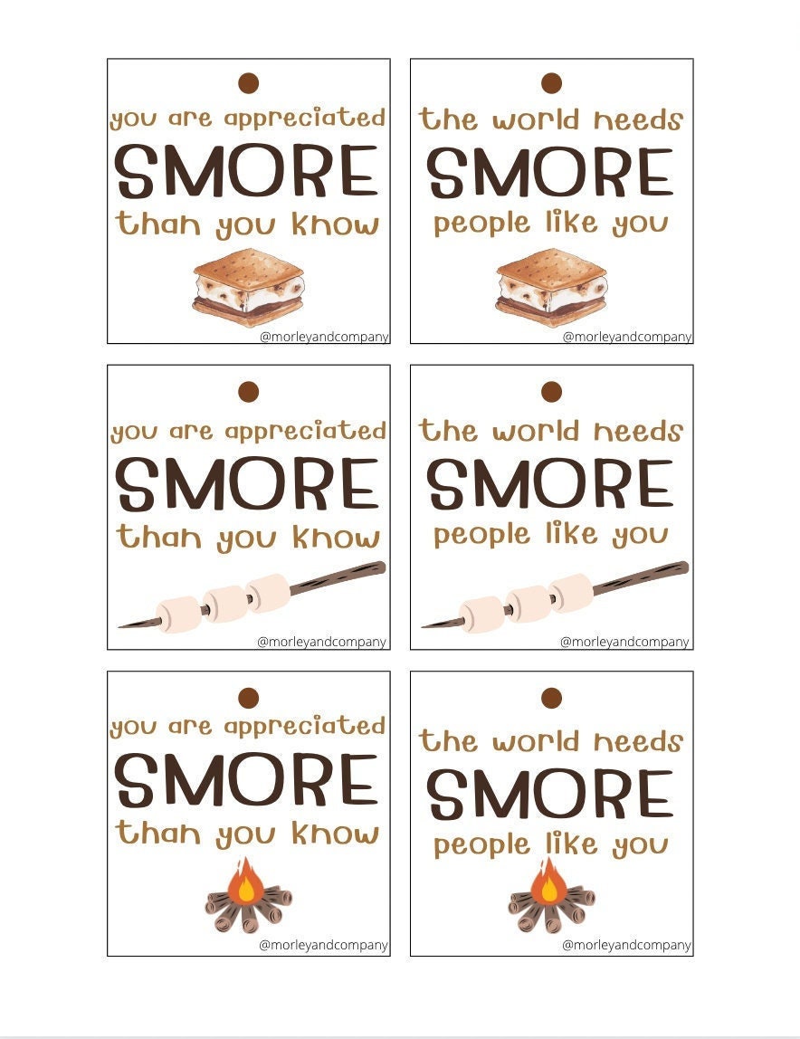 Smores Variety Gift Tags: Instant Download - Etsy
