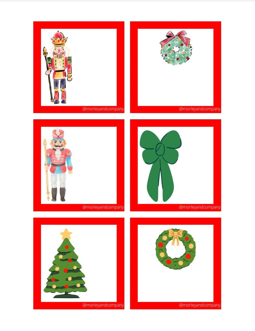 Red Christmas Cards: Instant Download - Etsy