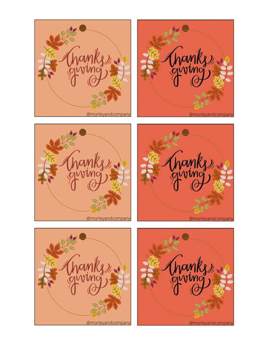 Thanksgiving Gift Tags: Instant Download - Etsy